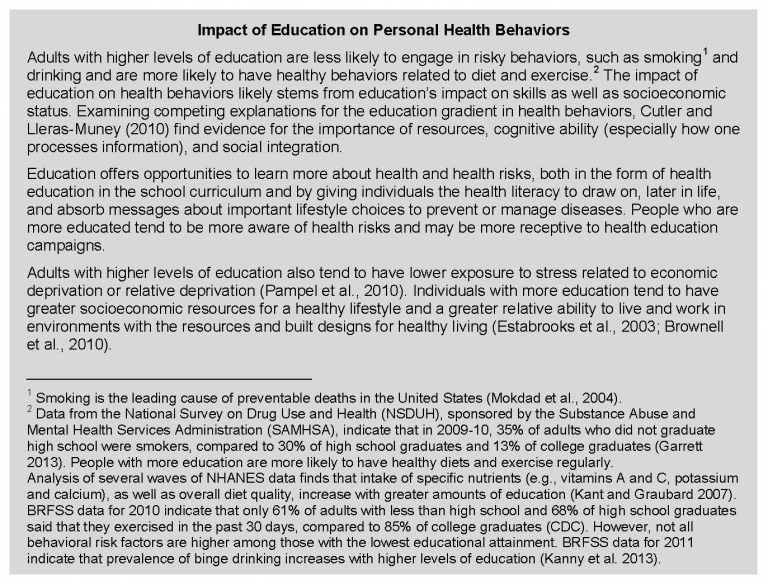 Understanding the Relationship Between Education and Health - NAM
