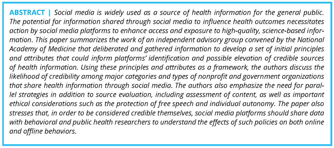 Identifying Credible Sources of Health Information in Social Media ...