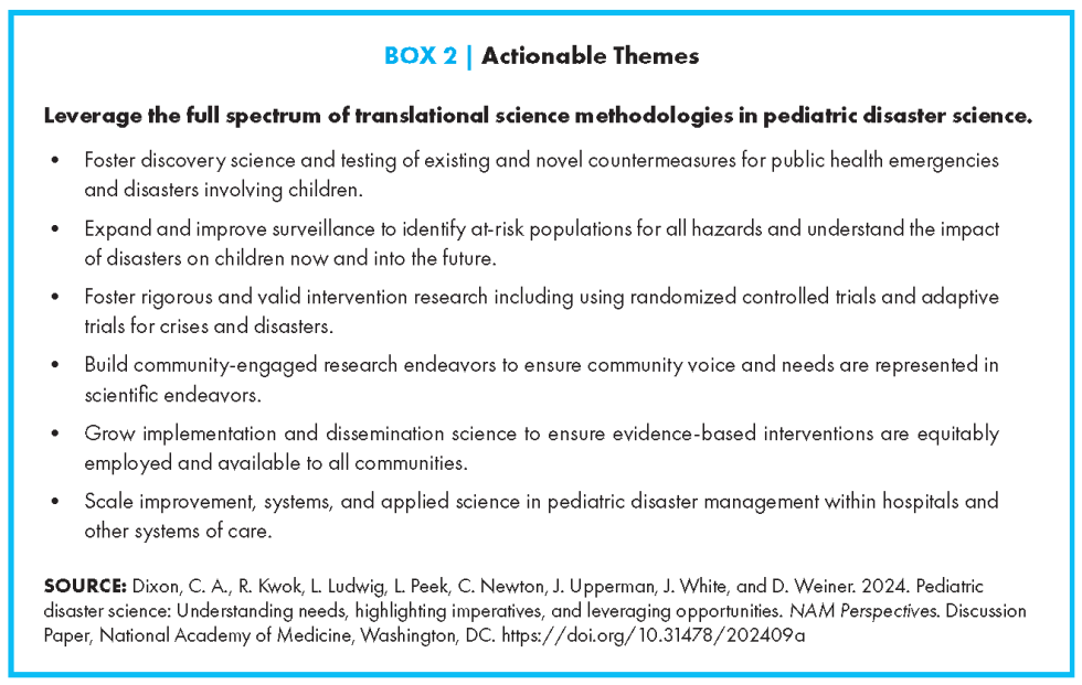Pediatric Disaster Science: Understanding Needs, Highlighting ...